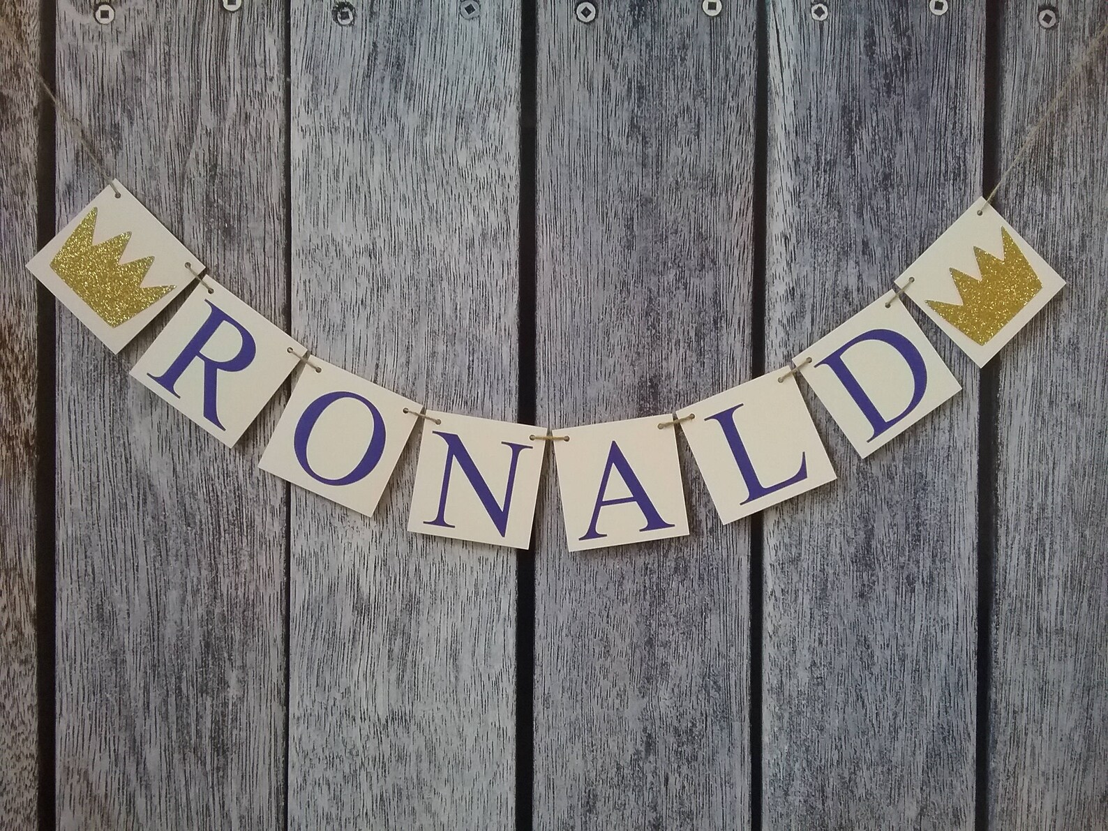 Little Prince Baby Shower Name Banner Royal Blue and Gold | Etsy