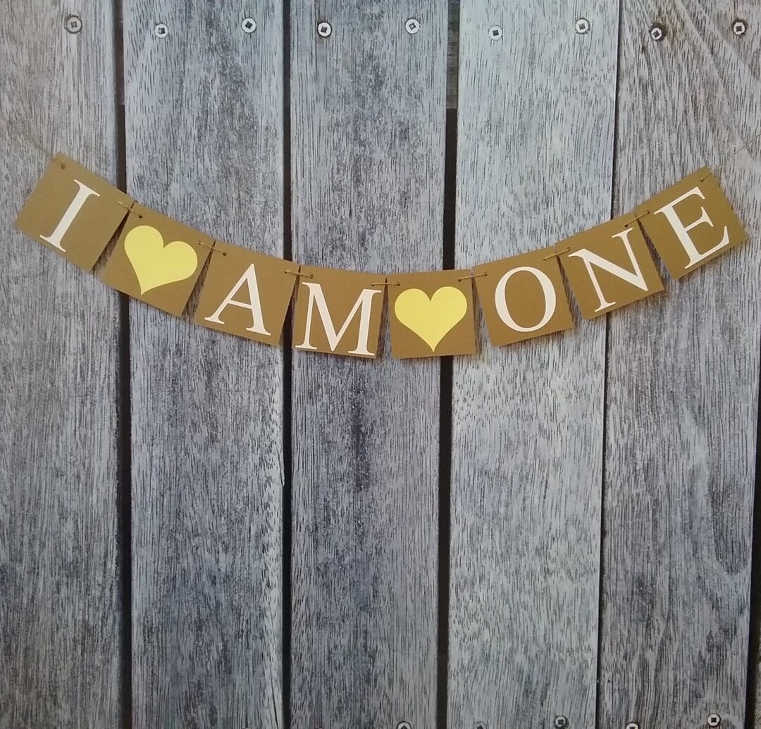 I Am One Banner, First Birthday Banner, Happy First Birthday Banner ...