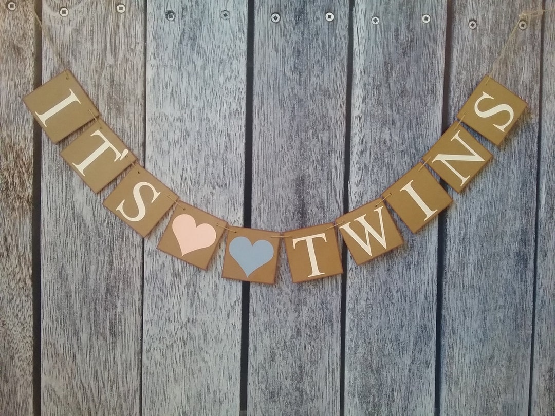 Twins Banner, Twins Baby Banner, Twins Baby Shower Banner, It's Twins ...