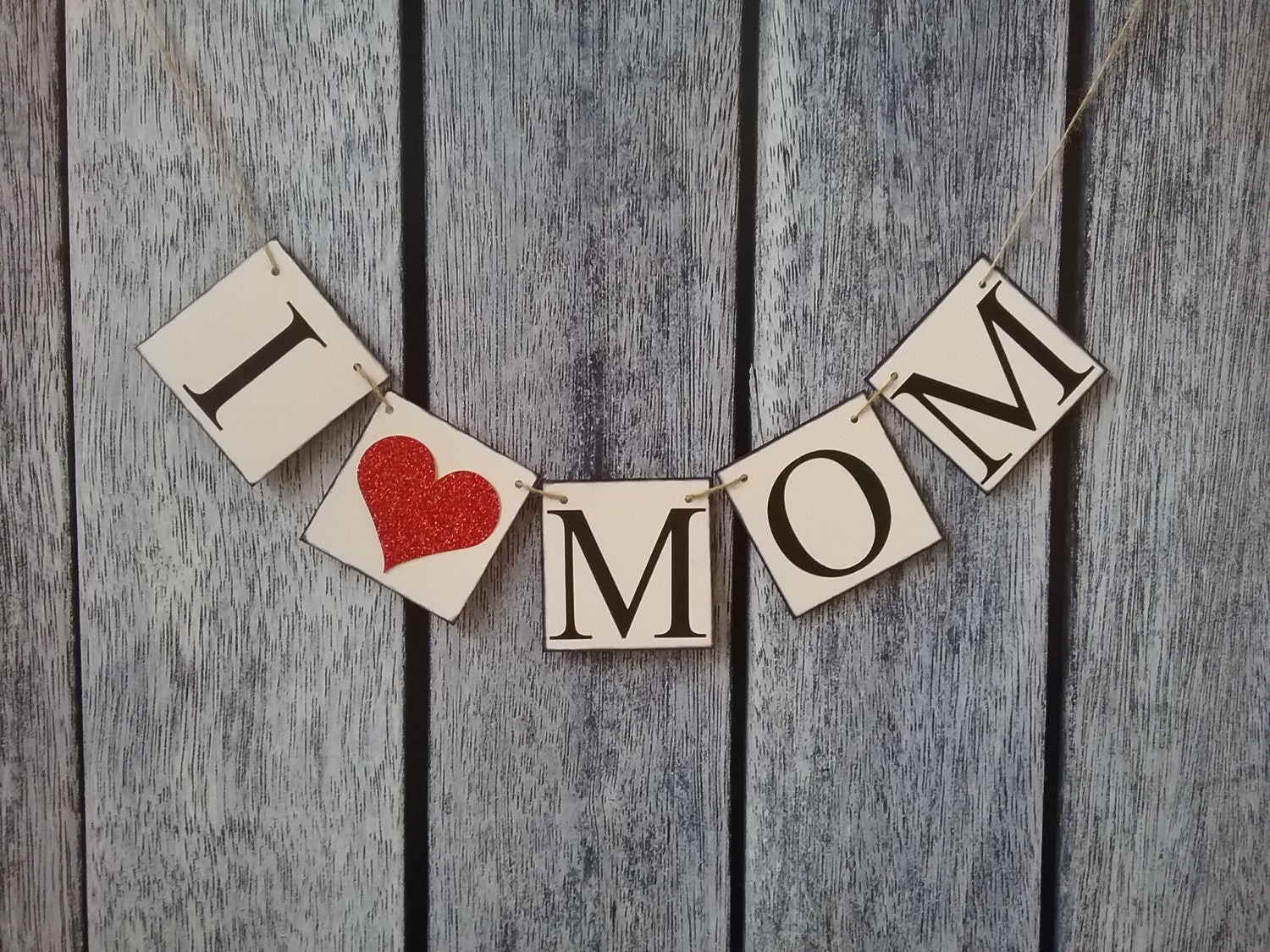 Mother's day banner I love mom banner happy mothers day | Etsy