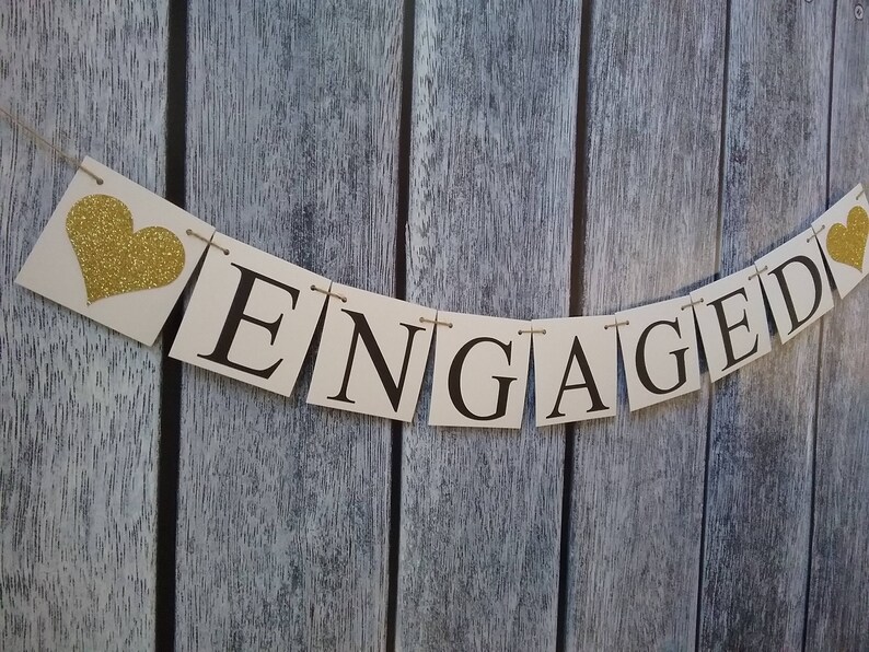 Engaged signs engagement banner bachelorette banner bridal | Etsy