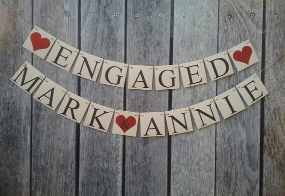 ENGAGED NAMES Banner Engagement Banner Custom Engagement | Etsy