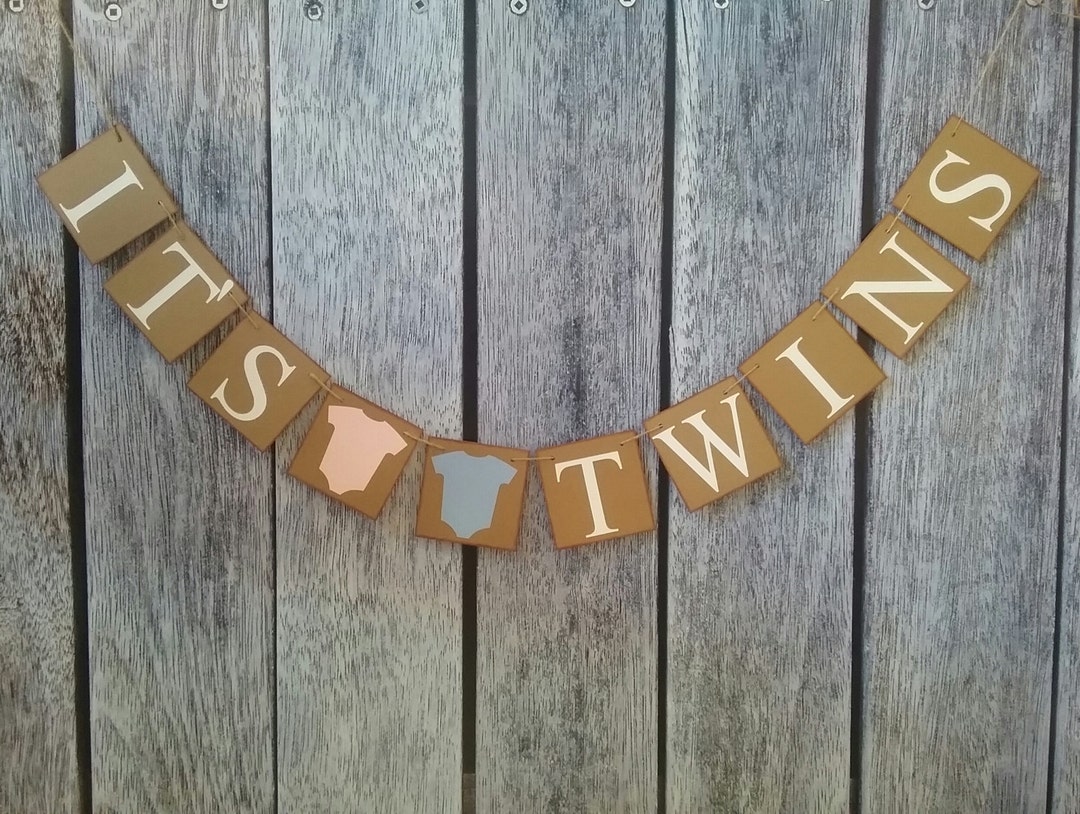 Twins Banner, Twins Baby Banner, Twins Baby Shower Banner, It's Twins ...