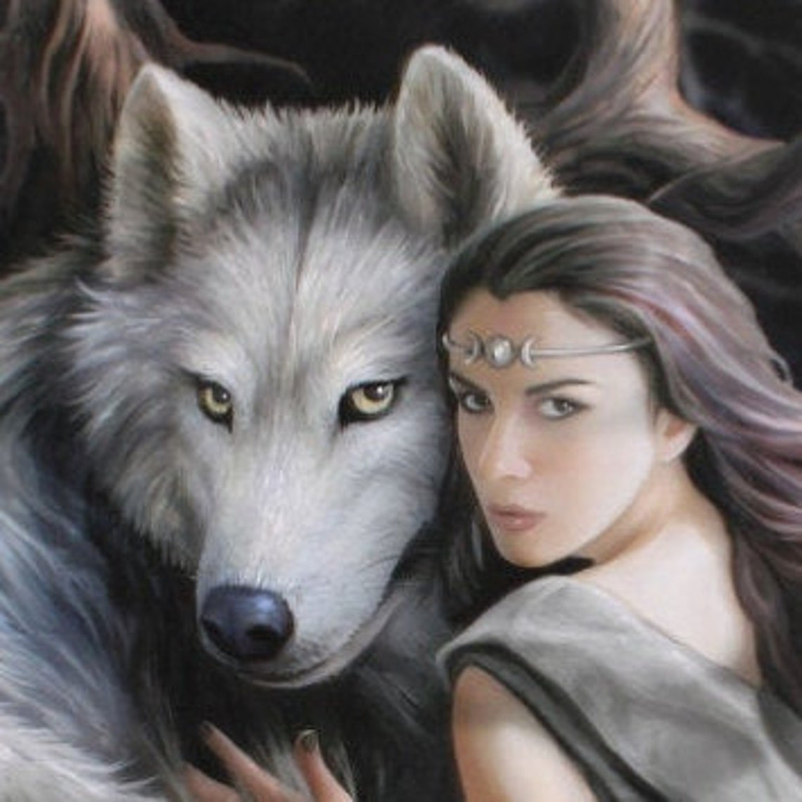 Anne Stokes Fantasy/Gothic Artist Wolf Canvas Picture | Etsy