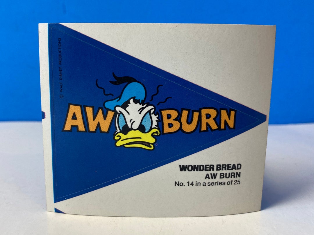 Wonder Bread / Disney Pennant Sticker #14 Aw Burn - Etsy