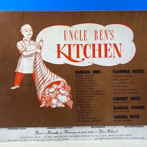 Uncle Ben's Kitchen Menu Ramada Inn - Etsy