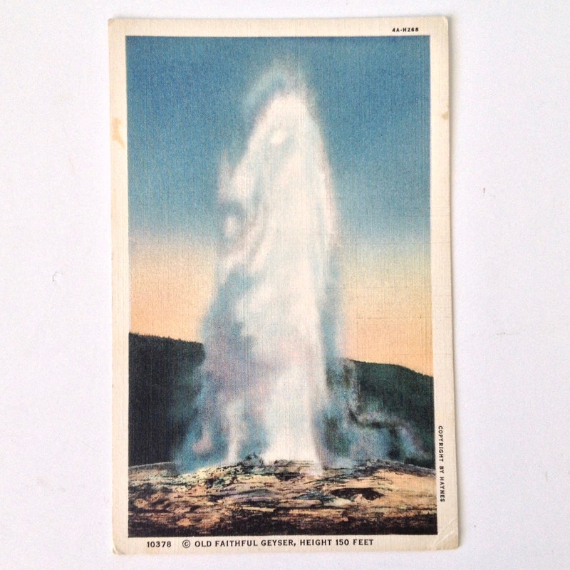 Old Faithful Postcard - Etsy