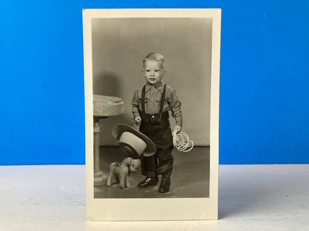 Young Boy Studio Portrait RPPC Postcard - Etsy