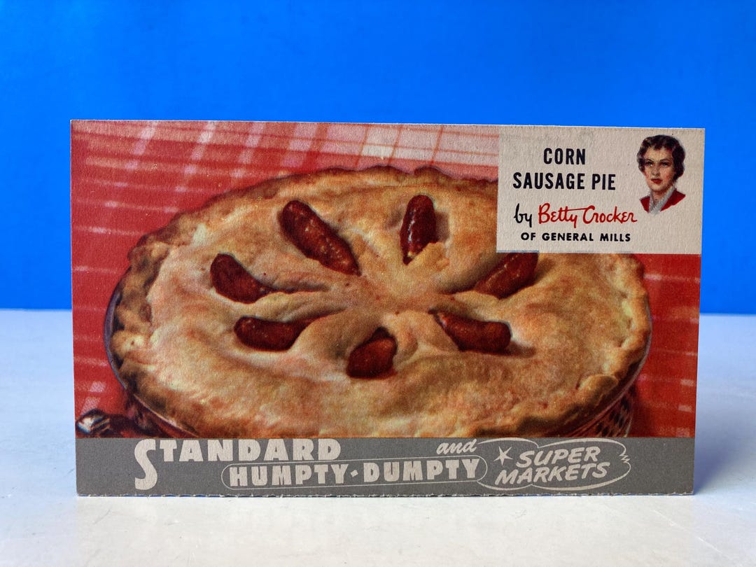 Corn Sausage Pie Recipe Card Humpy Dumpty Super Markets - Etsy
