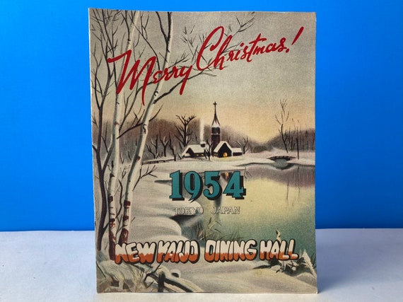 1954 Christmas Menu New Kaijo Dining Hall Tokyo - Etsy