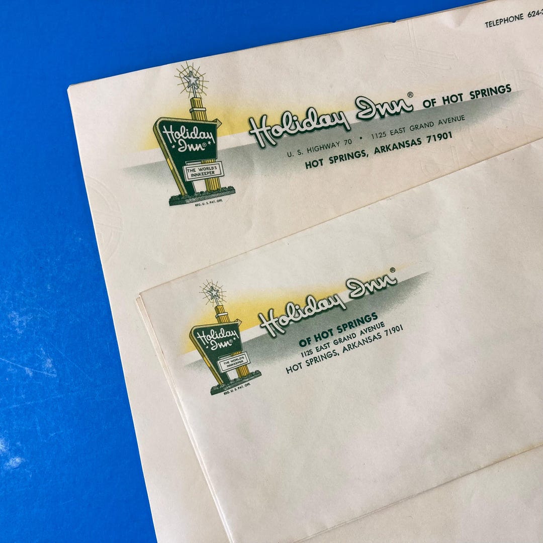 Holiday Inn Envelope & Writing Paper Hot Springs Arkansas - Etsy