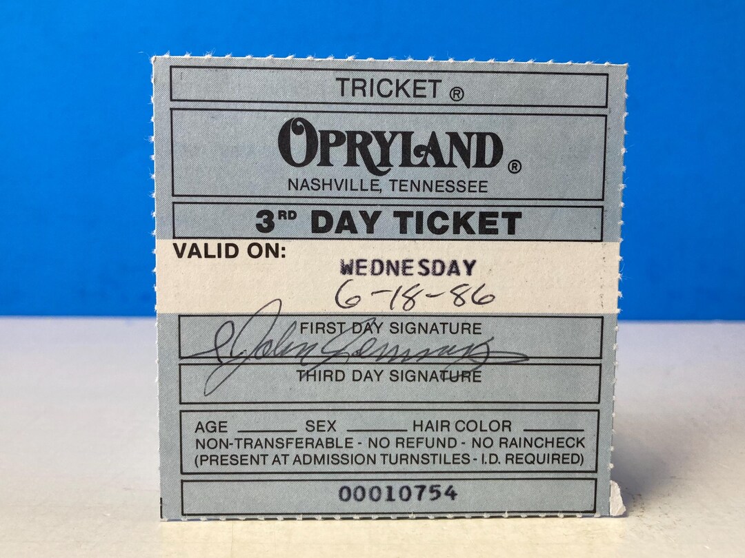 Opryland 3rd Day Ticket Stub - Etsy