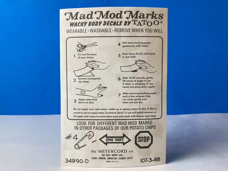 Mad Mod Marks #4 Wacky Body Tatoo Meyercord - Etsy