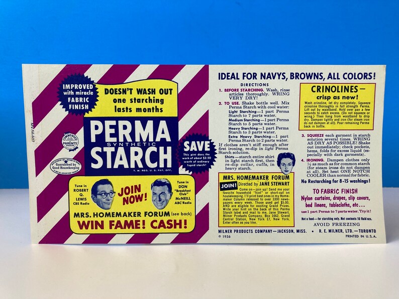 The Abc's of Perma Starching Brochure & Label - Etsy