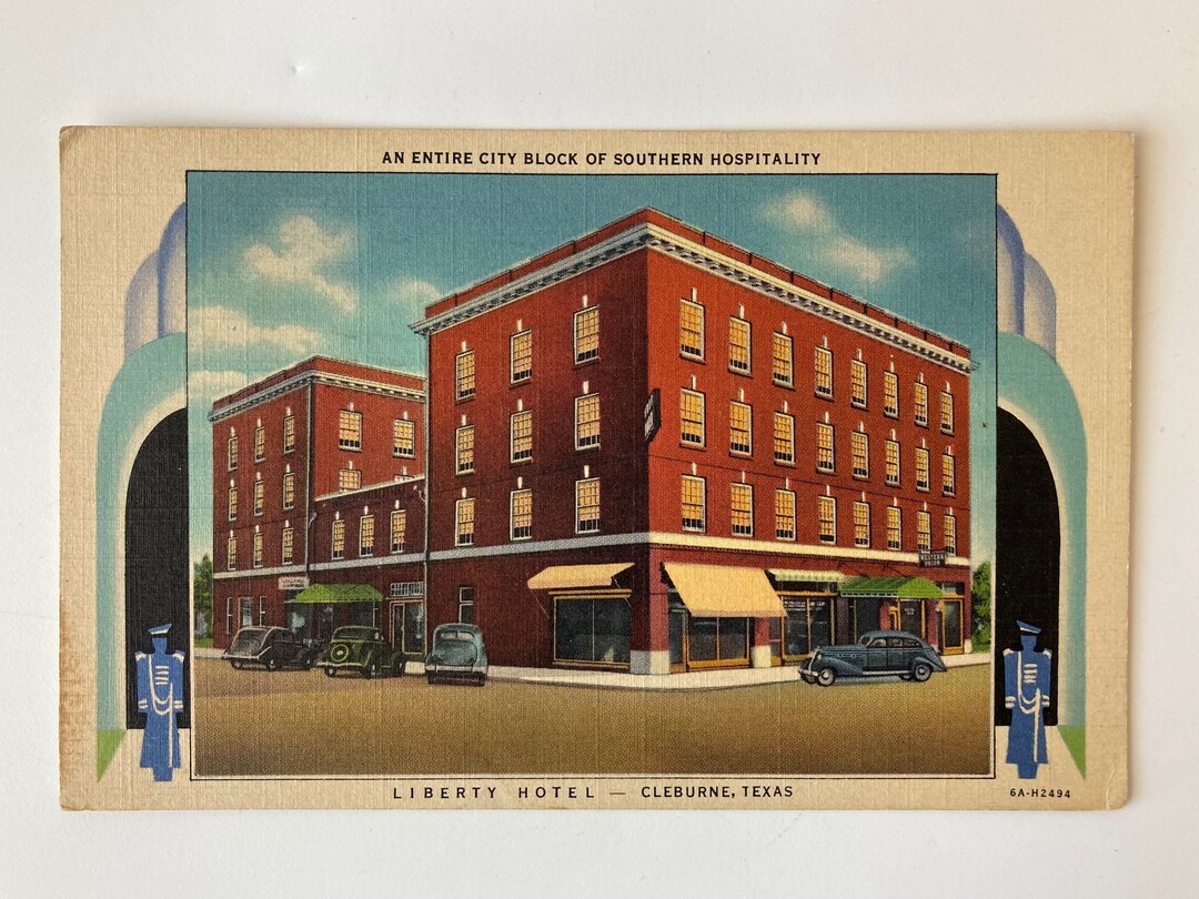 Liberty Hotel Cleburne Texas Linen Postcard - Etsy