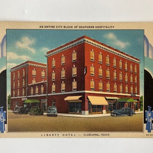 Liberty Hotel Cleburne Texas Linen Postcard - Etsy