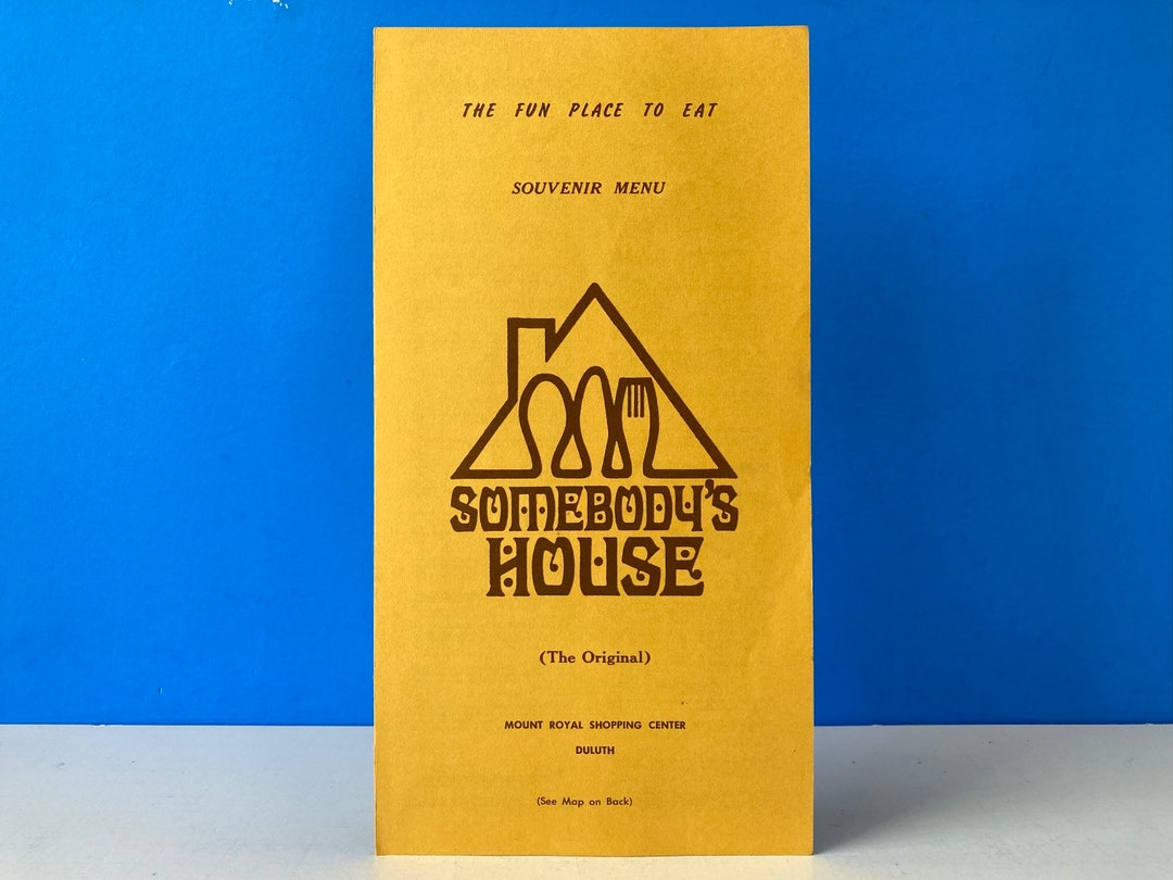Somebody's House Souvenir Menu Duluth - Etsy