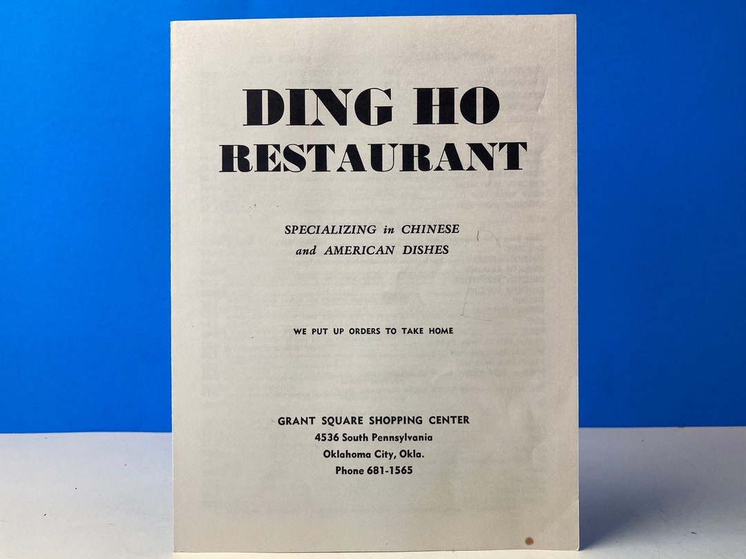 Ding Ho Restaurant Menu & Business Card OKC - Etsy