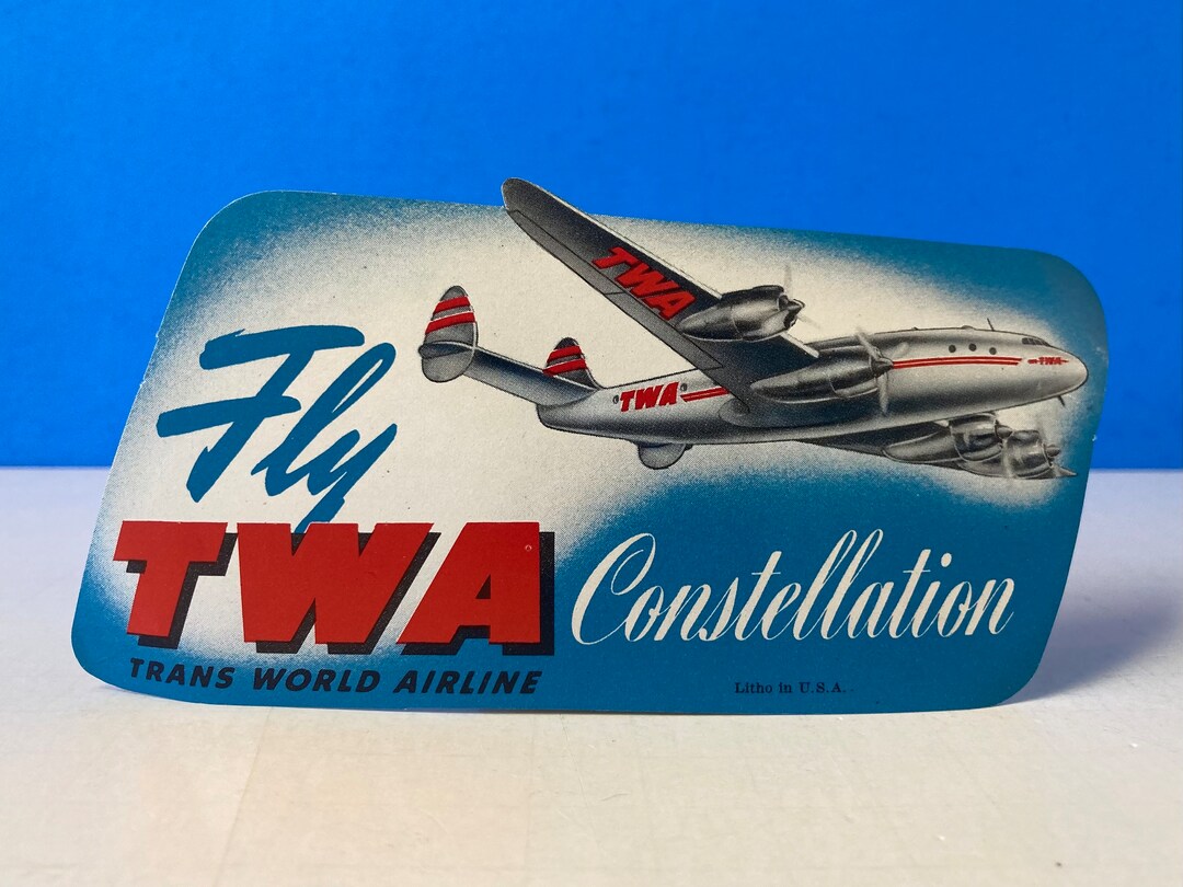 Fly TWA Constellation Luggage Label - Etsy