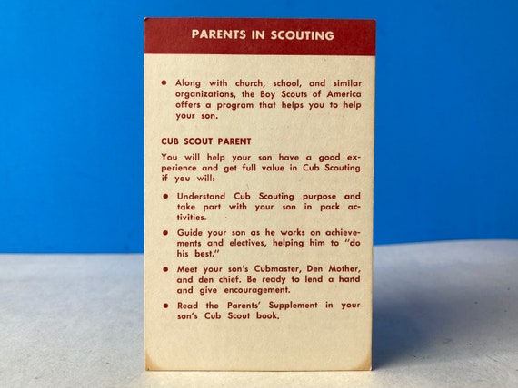 BSA Parents in Scouting Card - Etsy