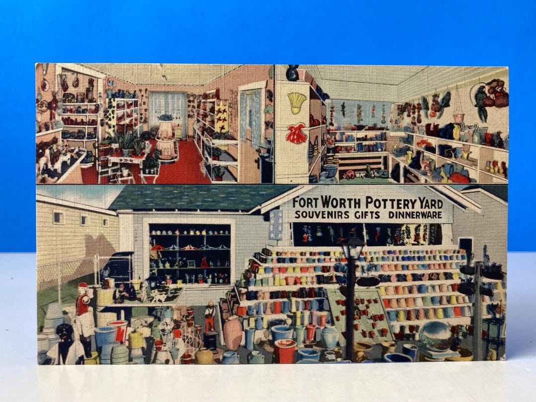 Fort Worth Pottery Yard Linen Postcard - Etsy