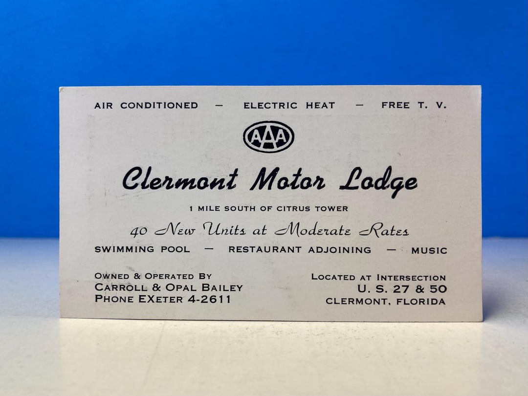 Clermont Motor Lodge Business Card - Etsy