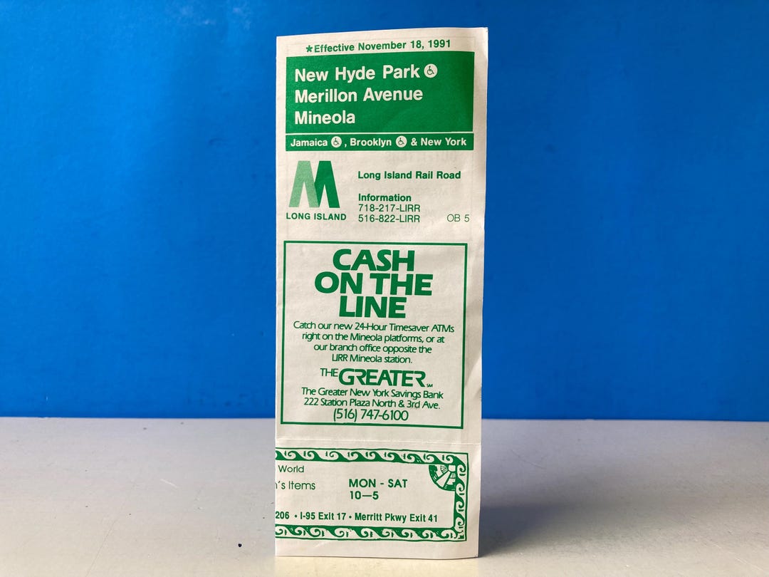 Long Island Rail Road Timetable 1991 - Etsy