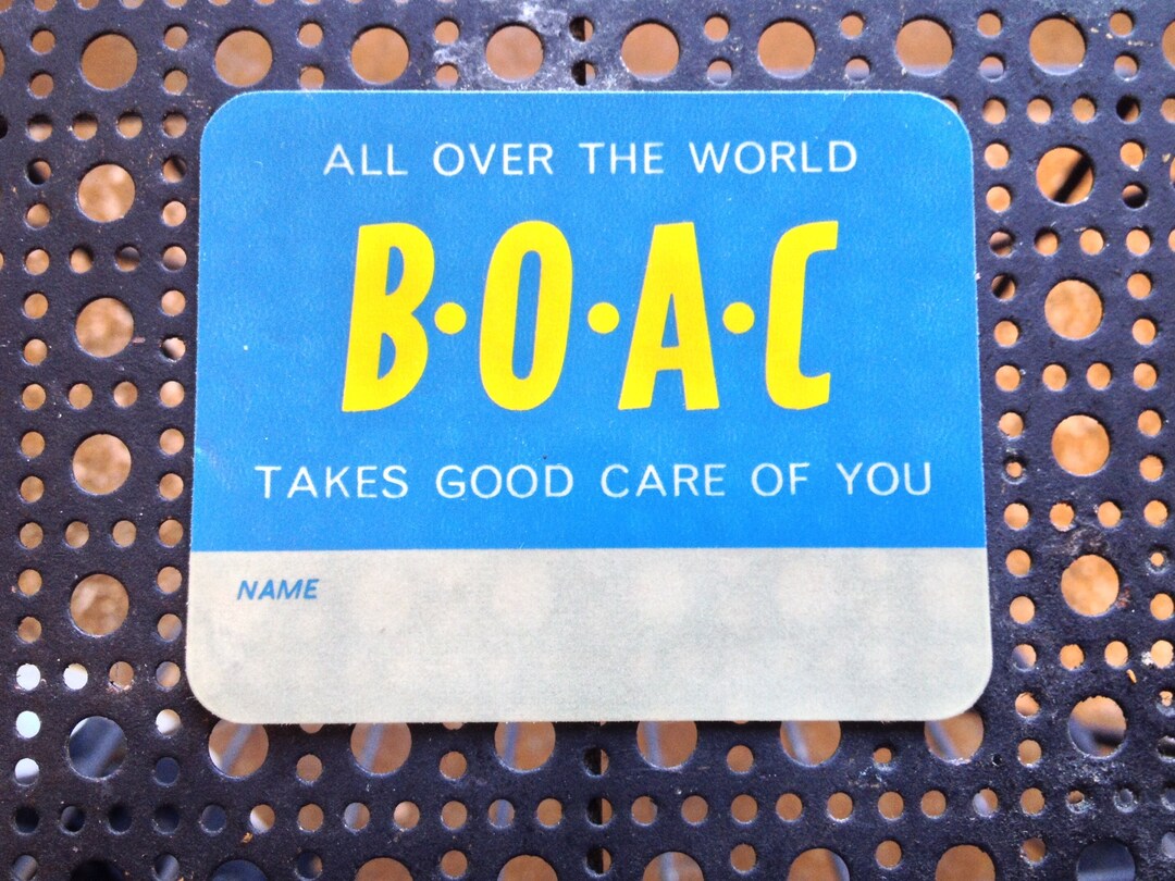 Vintage BOAC Luggage Decal - Etsy