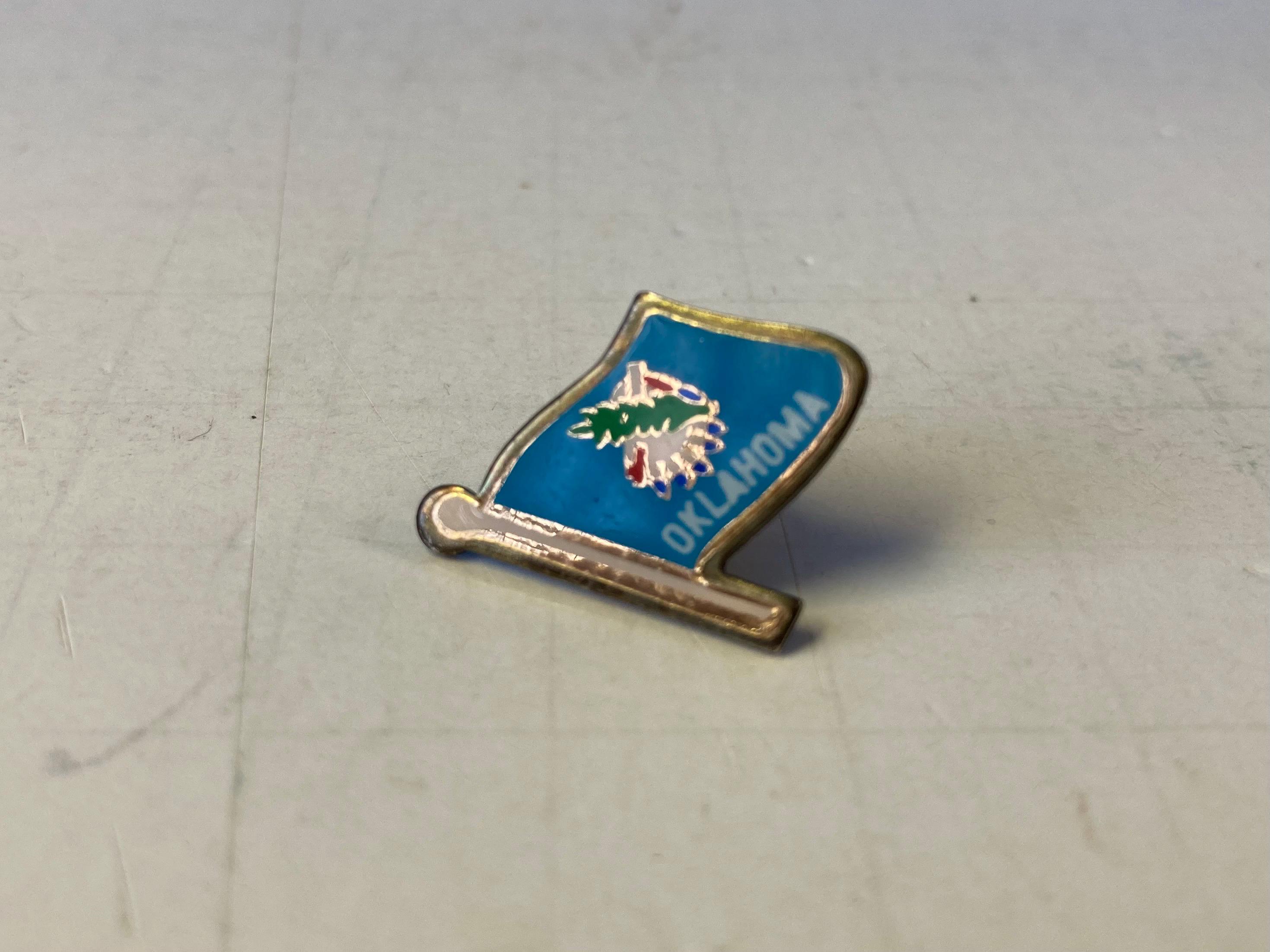 Vintage Oklahoma Enamel Pin Button - Etsy
