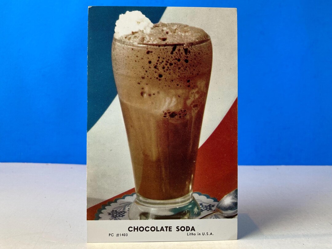 Chocolate Soda Postcard - Etsy