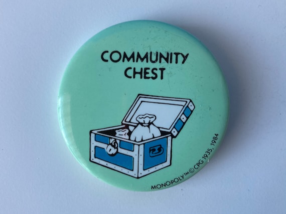 Monopoly Community Chest Pin Button | Etsy