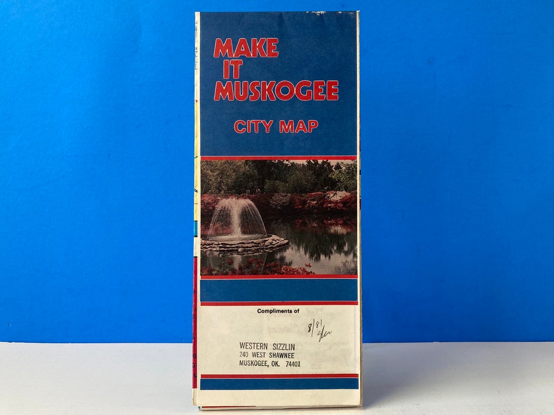 Make It Muskogee City Map 1980's - Etsy