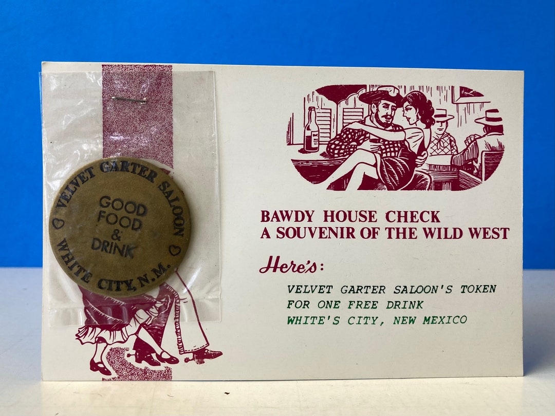 Bawdy House Check Velvet Garter White's City New Mexico - Etsy