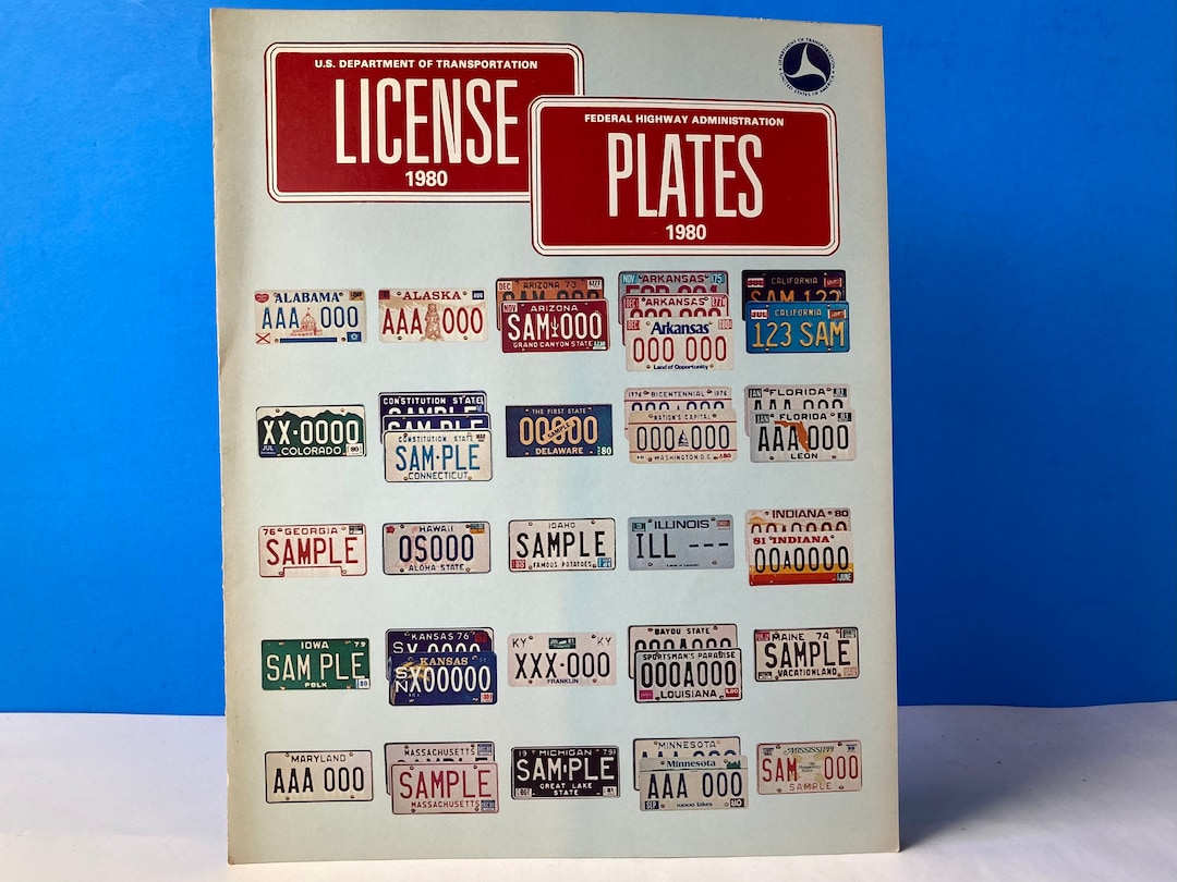 License Plates 1980 Guide - Etsy