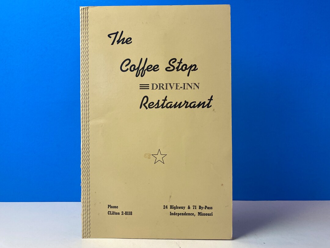 The Coffee Stop Drive-inn Restaurant Menu Independence MO - Etsy