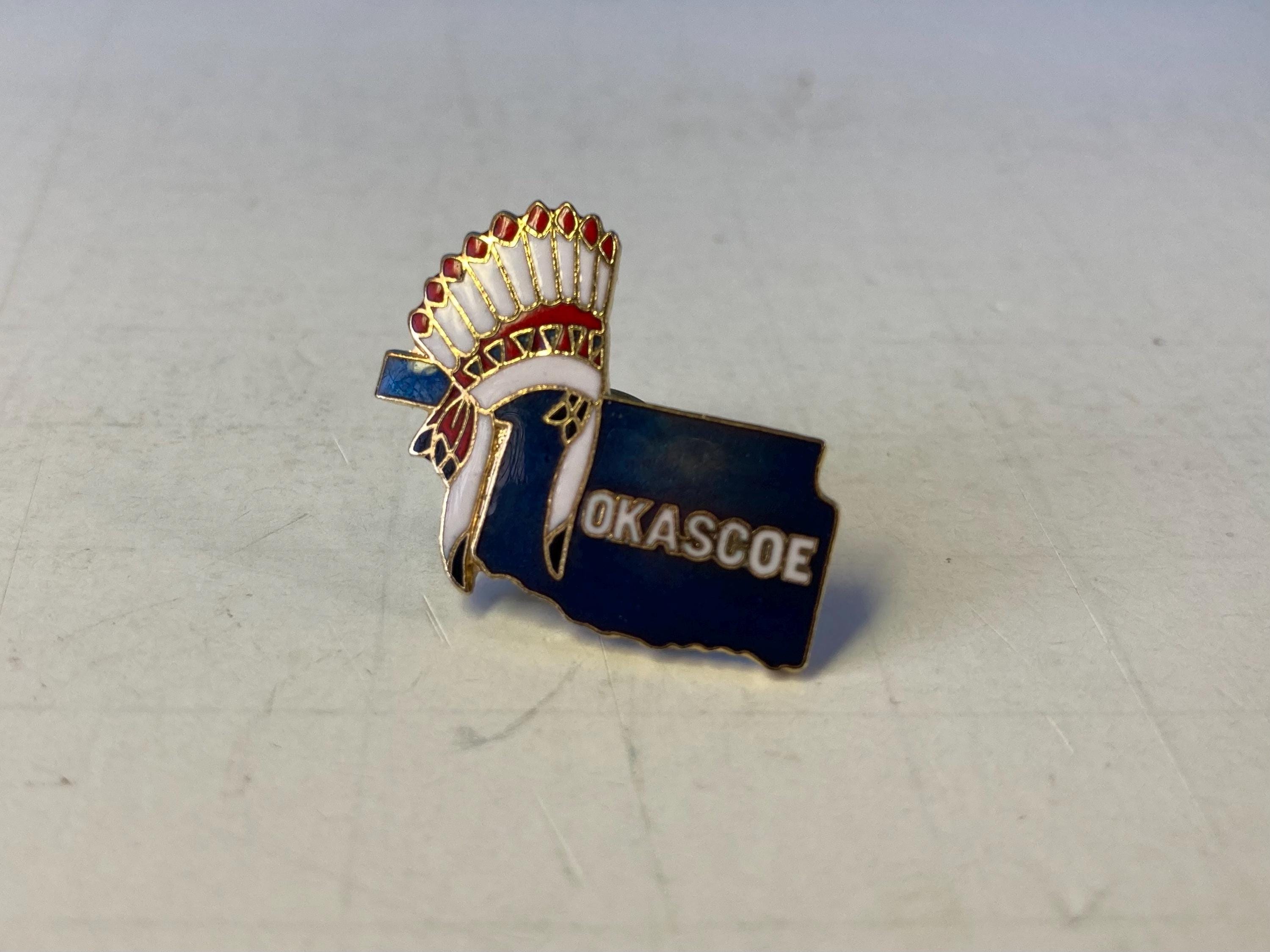 Vintage Oklahoma Enamel Pin Button - Etsy