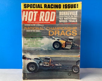 Vintage Hot Rod Magazine November 1963 National Championship Drags - Etsy