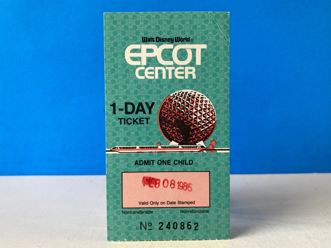 Walt Disney World Epcot Center Ticket Stub 1985 - Etsy
