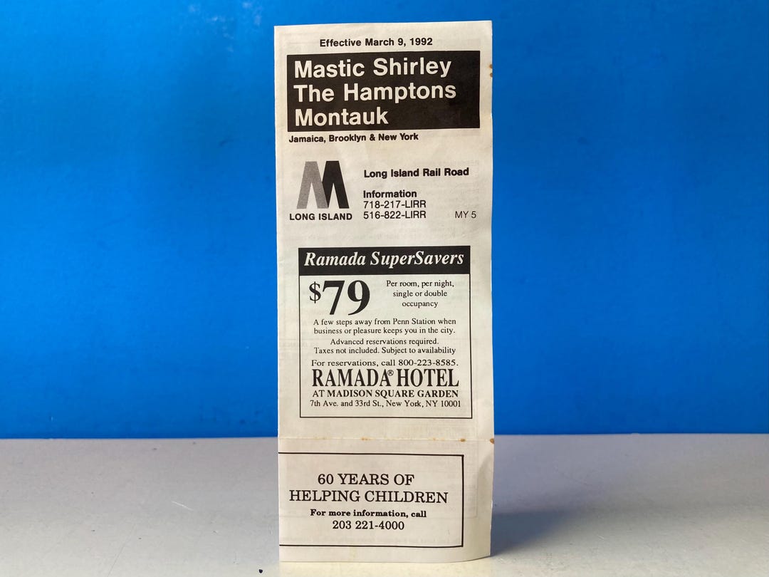 Long Island Rail Road Timetable 1991 - Etsy