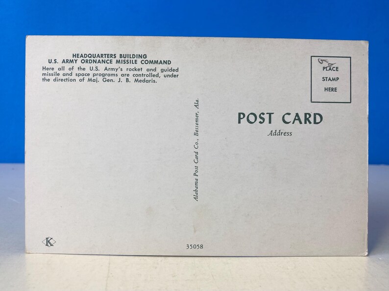 U.S. Army Ordnance Missile Command Postcard - Etsy