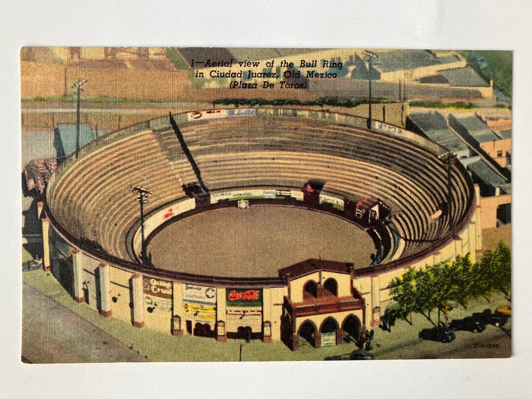 Bull Ring Ciudad Juarez Mexico Linen Postcard - Etsy