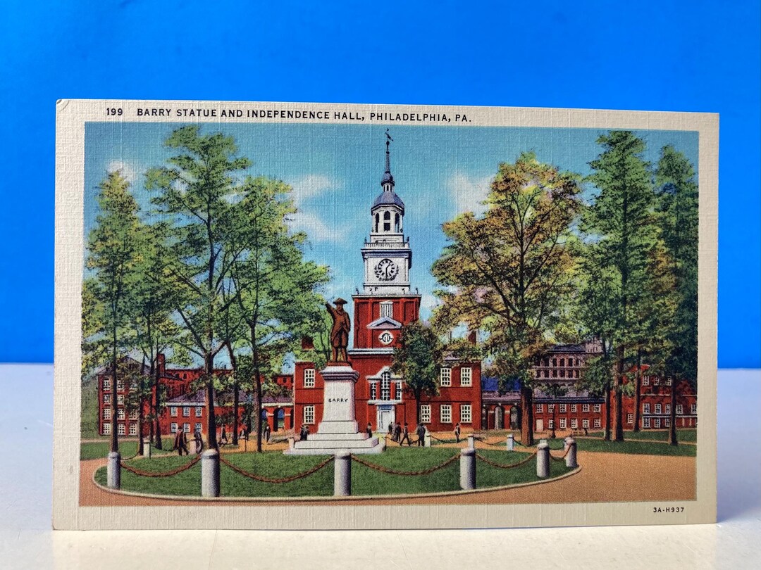 Barry Statue & Independence Hall Philadelphia Postcard - Etsy