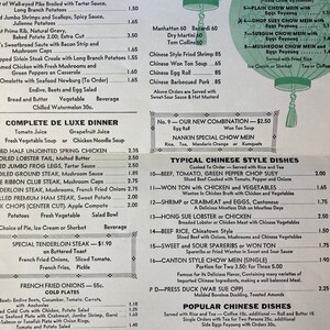 Nankin Cafe Menu Minneapolis 1956 - Etsy