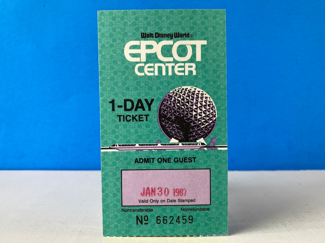 Walt Disney World Epcot Center Ticket Stub 1987 - Etsy