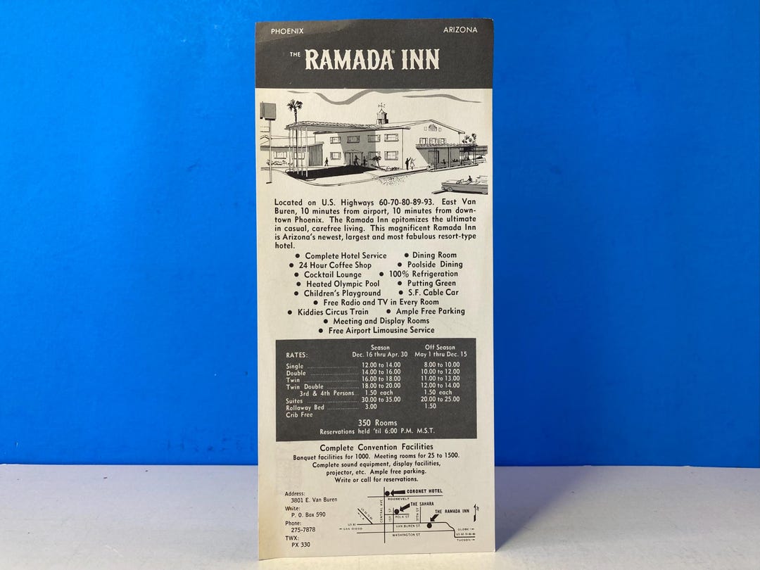 Ramada Inn Brochure Phoenix - Etsy