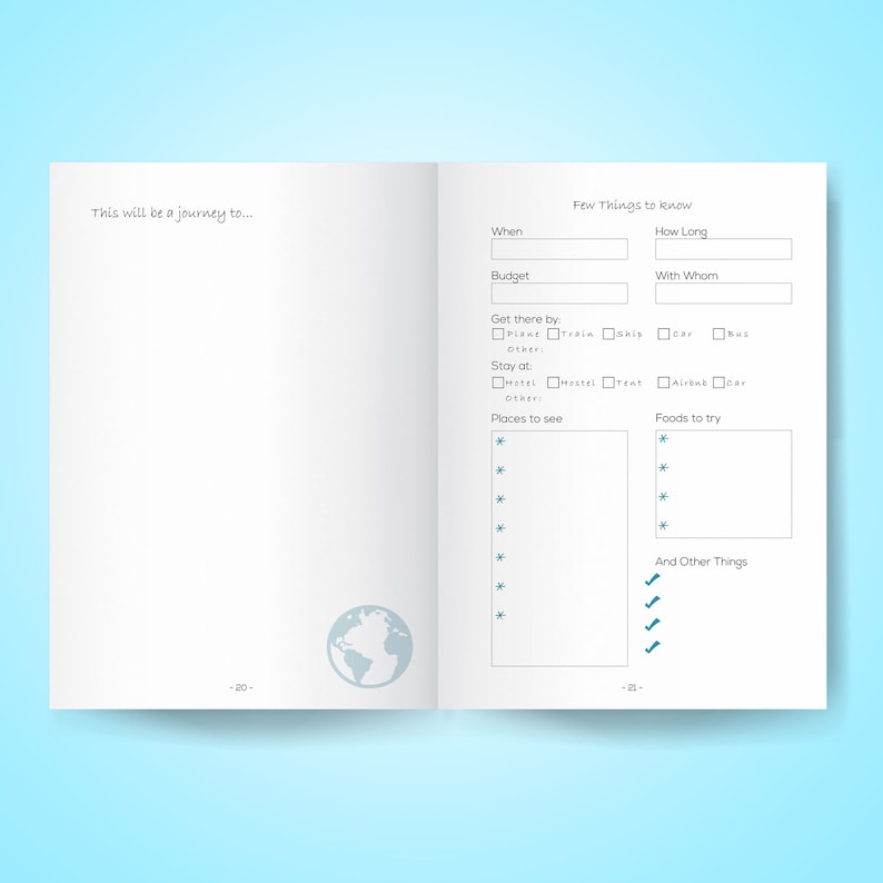 Adventure Memory Book and Trip Planner for Two | Travel Journal - Etsy