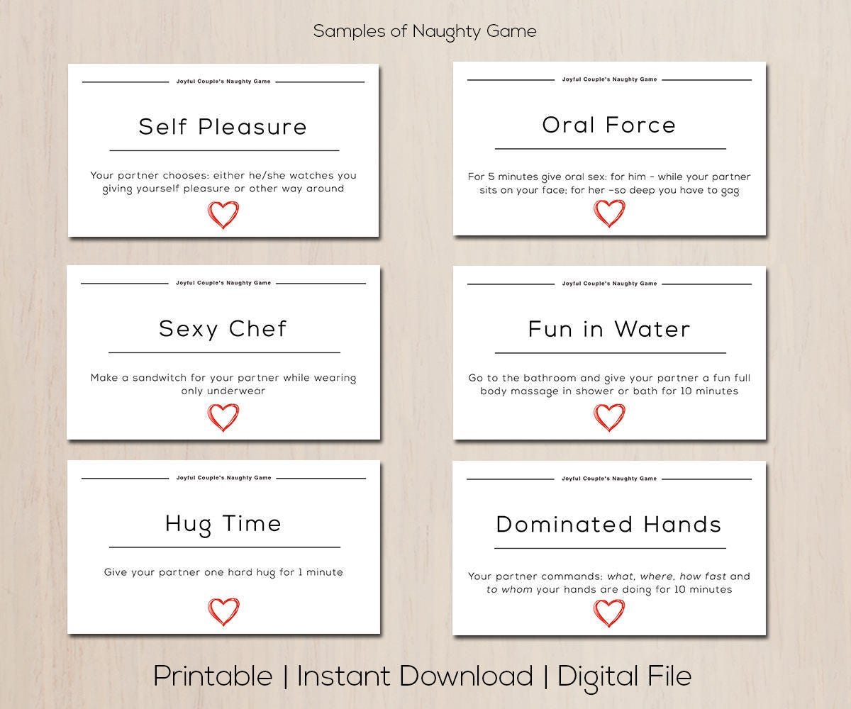 150 Printable Naughty & Nice Valentine's Day Gift Idea, Sex Cards, Sexy ...