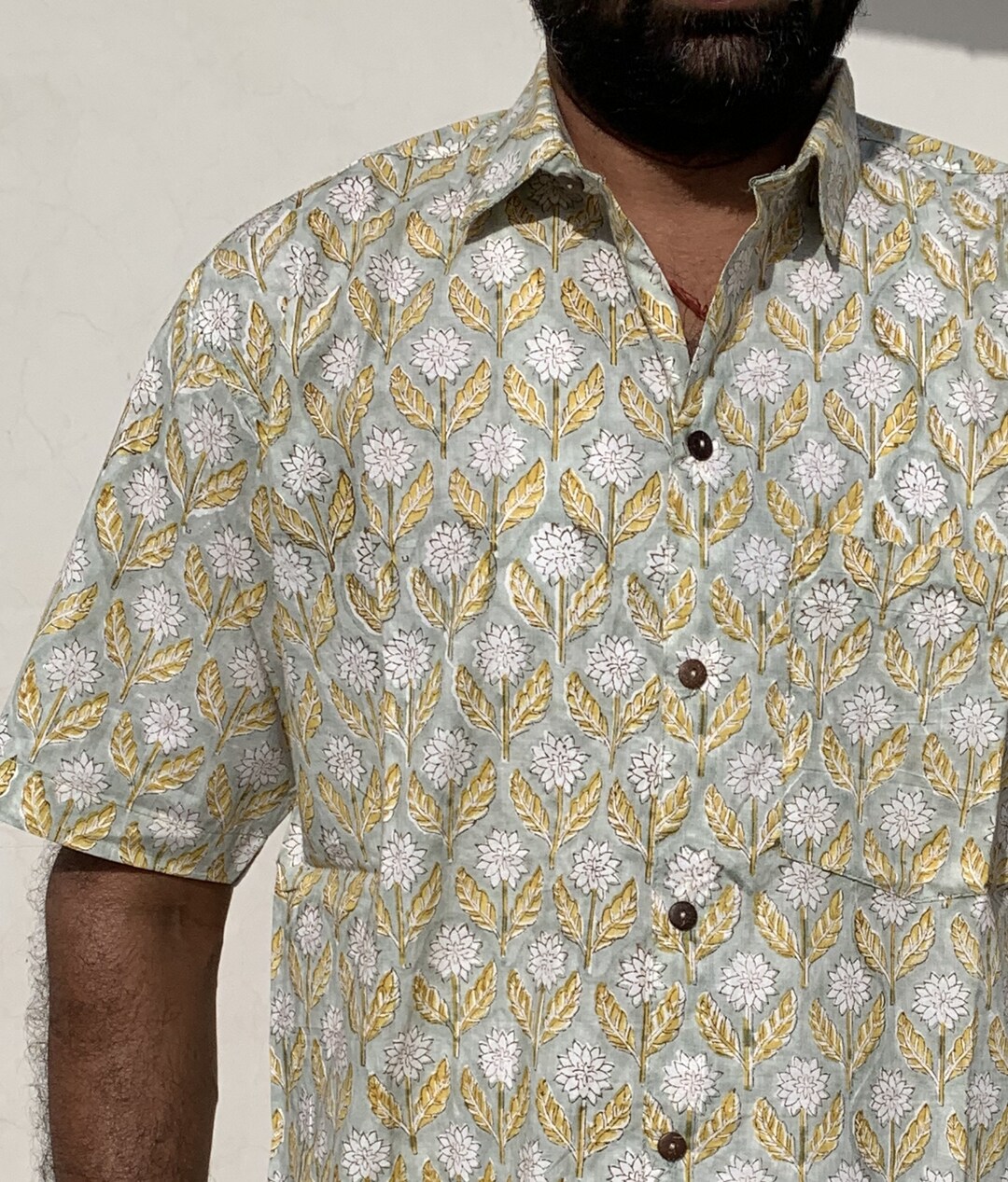 Block Print Cotton Shirts , Mens Summer Shirt , Hand Block Printed ...