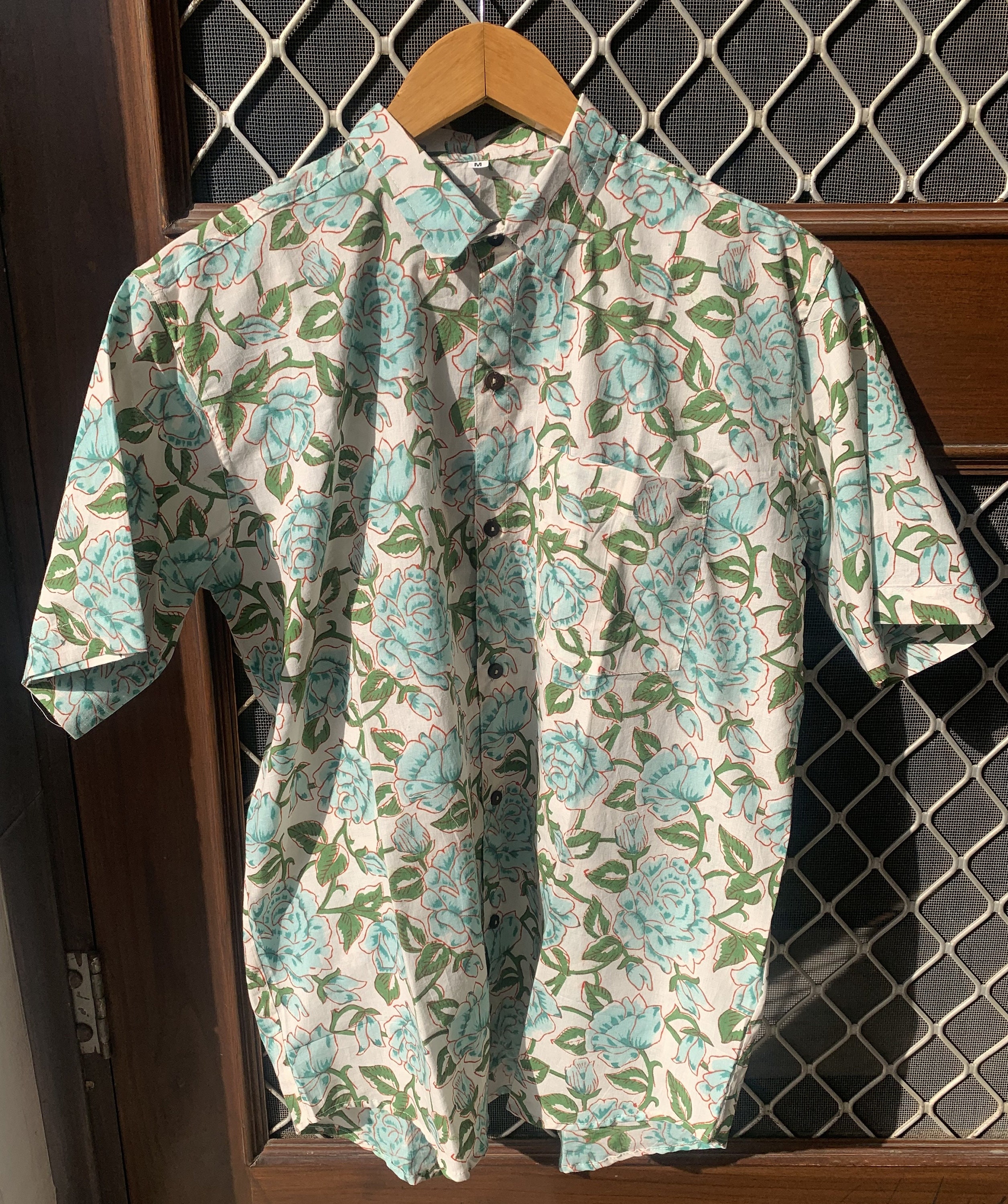 Cotton Mens / Women Shirt , Indian Hand Block Printed Shirt , Cottan Printed Shirt , Short ...