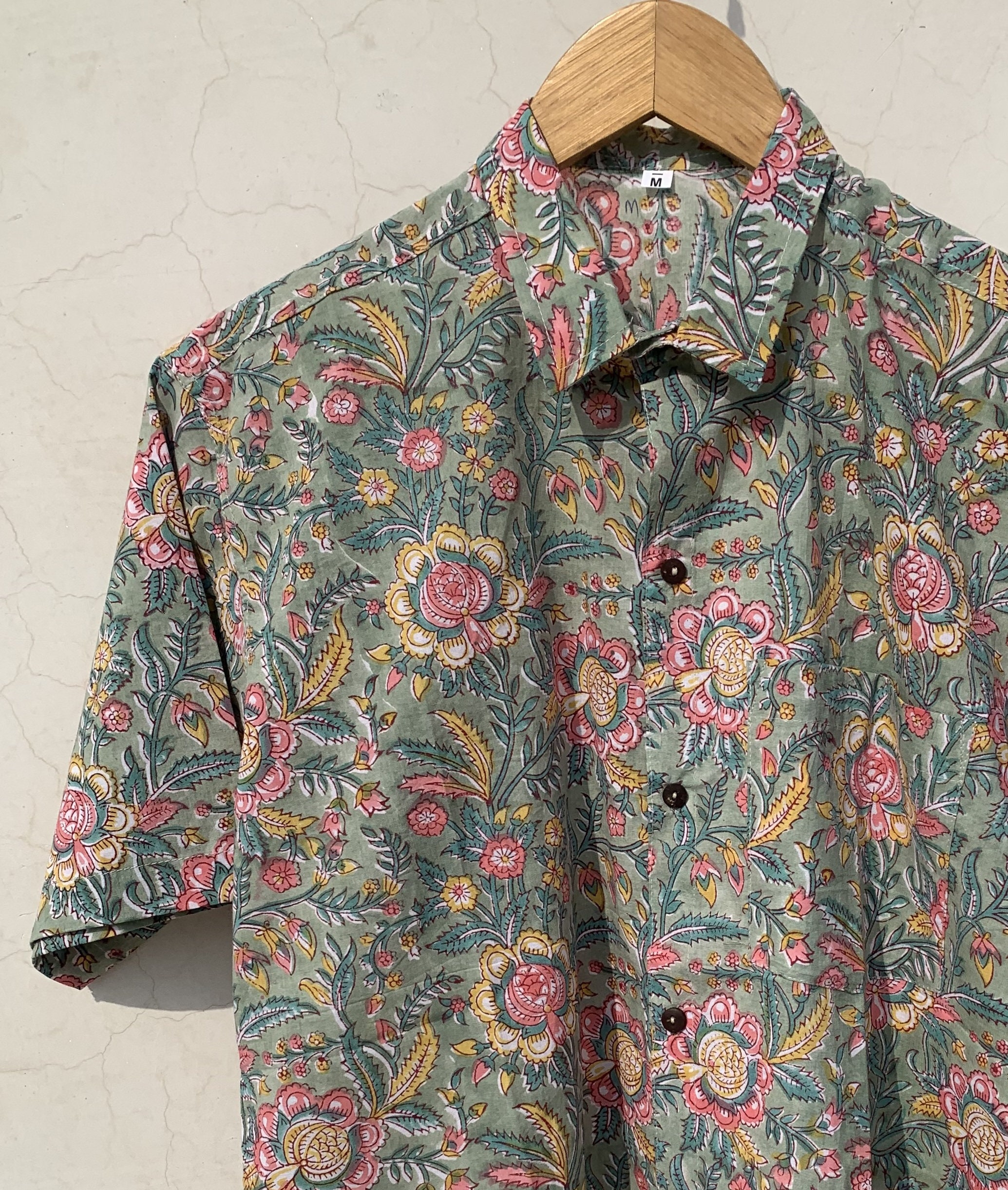 Block Print Cotton Shirts Mens Summer Shirt Hand Block - Etsy